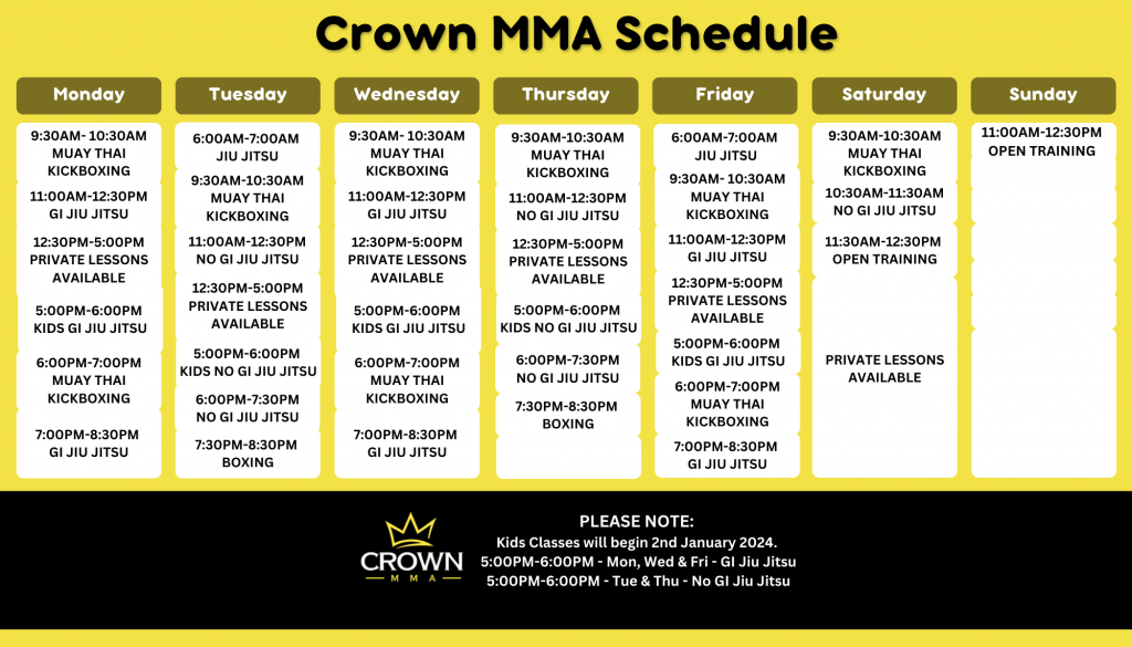 SCHEDULE - The Crown MMA